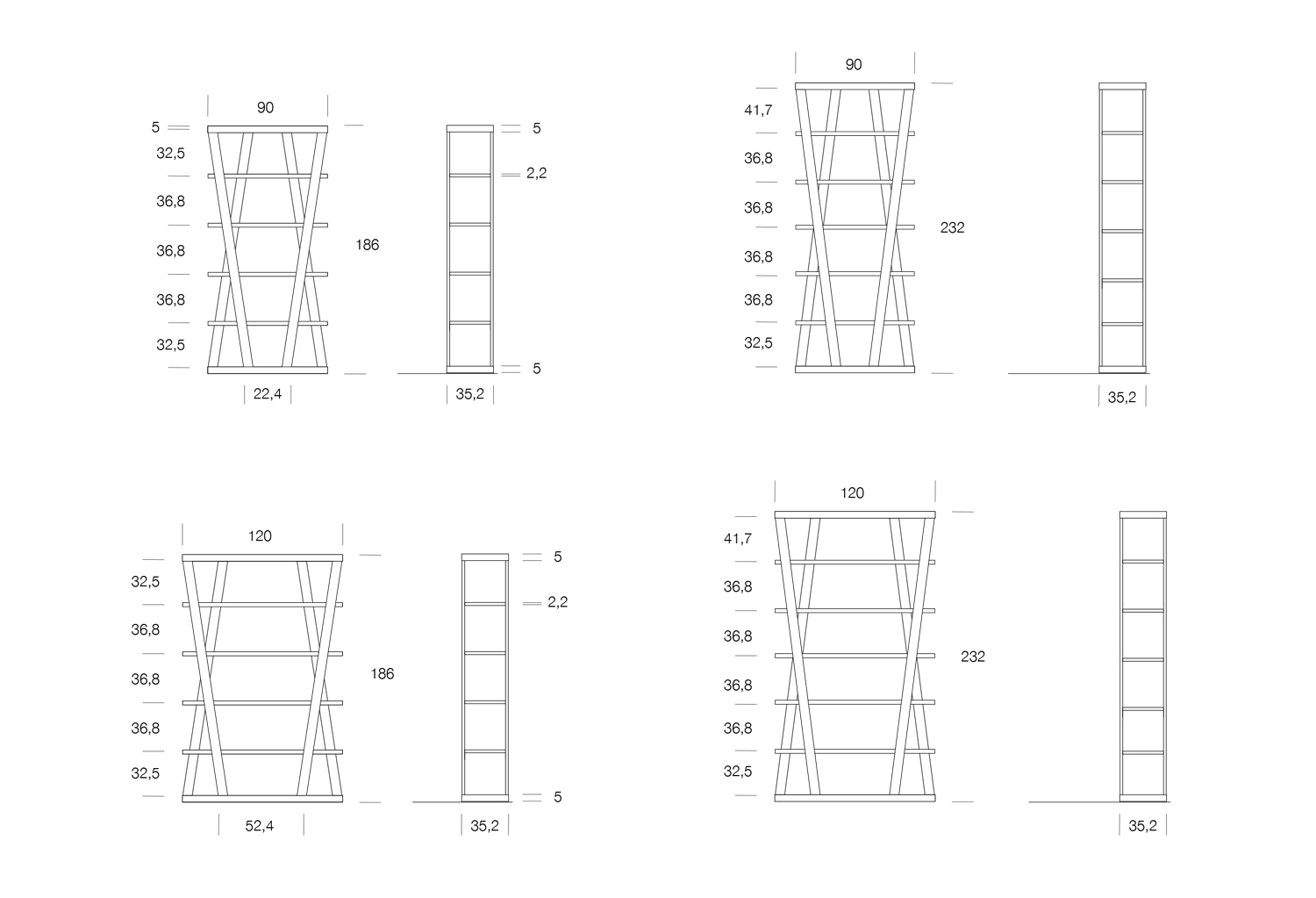 Libreria di design in alluminio Hon - CLEVER.IT
